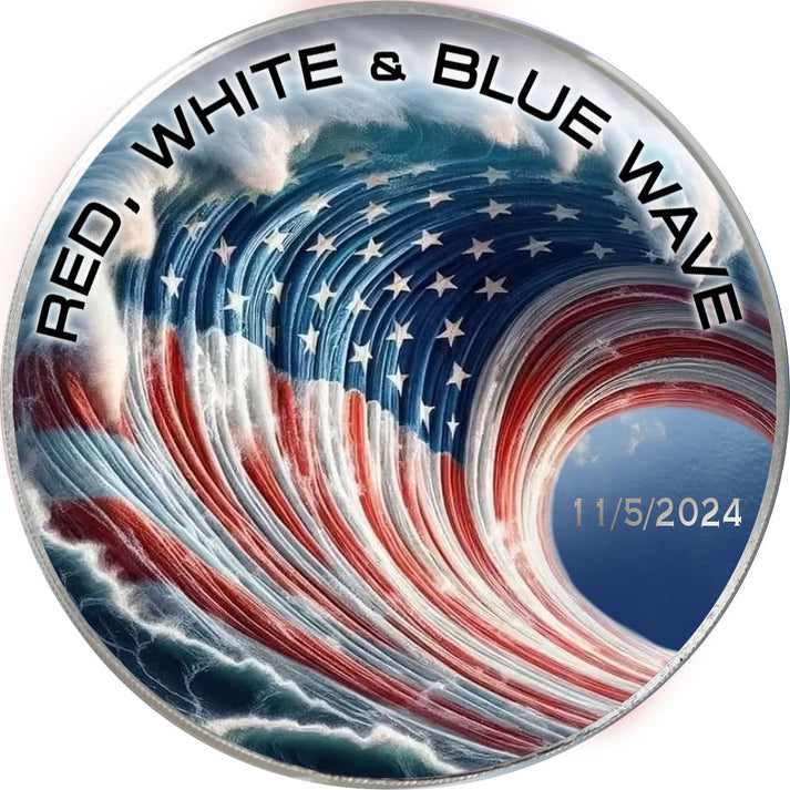 1 OZ RED WHITE BLUE WAVE AMERICA FIRST